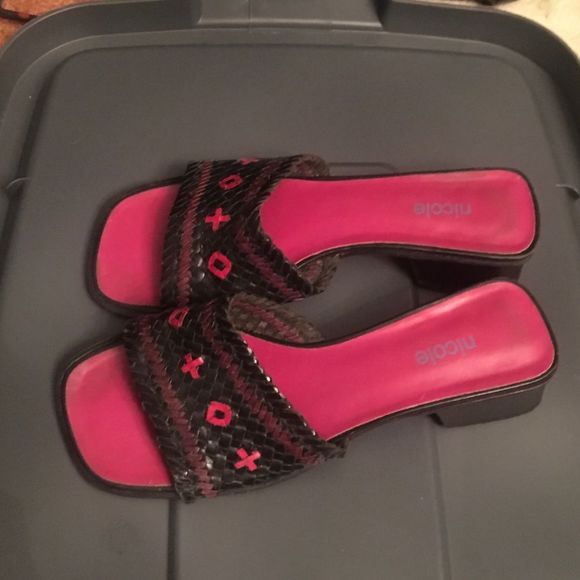 Nicole | Shoes | Nicole Leather Woven Slide Sandals | Poshmark
